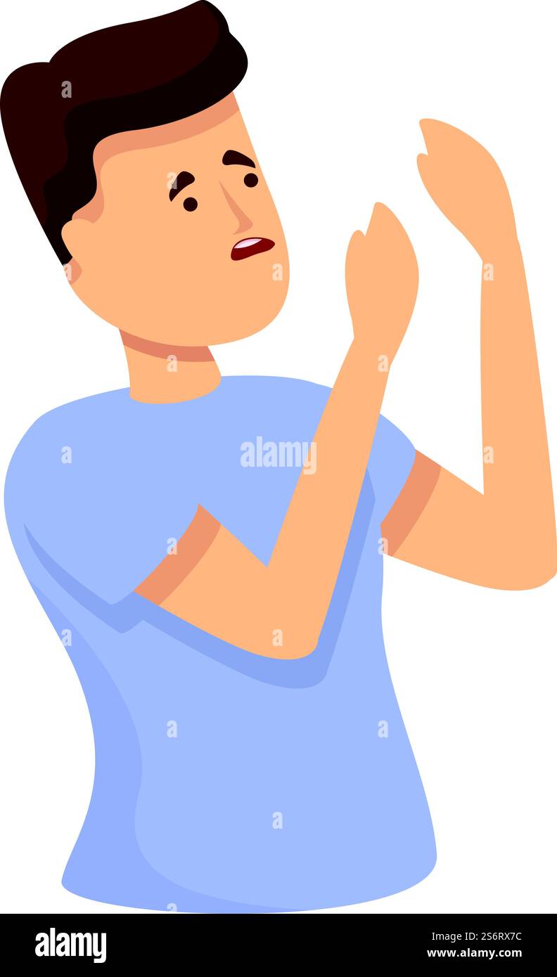 Daily stress icon cartoon vector. Mental panic. Fear phobia. Daily ...