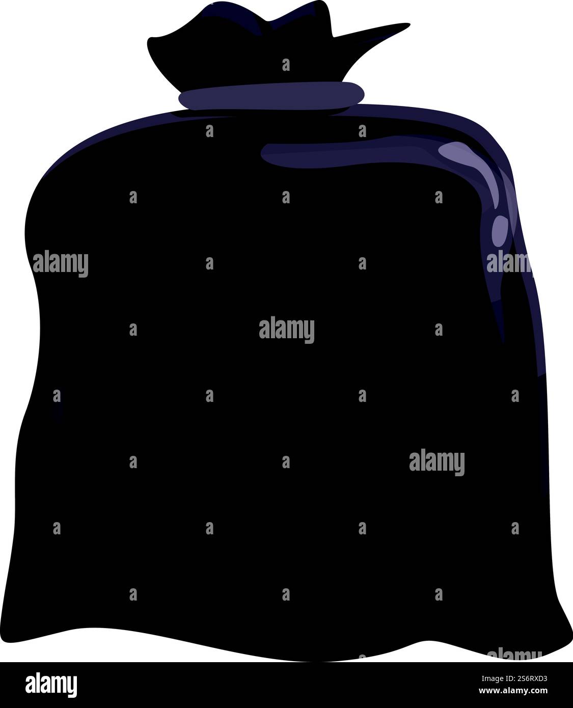 Full trash bag icon cartoon vector. Waste bin. Sack can. Full trash bag ...