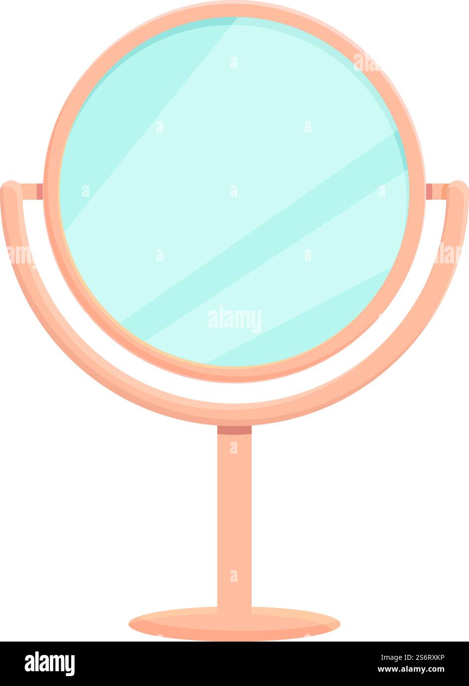 Room mirror icon cartoon vector. Hand frame. Small antique mirror. Room ...