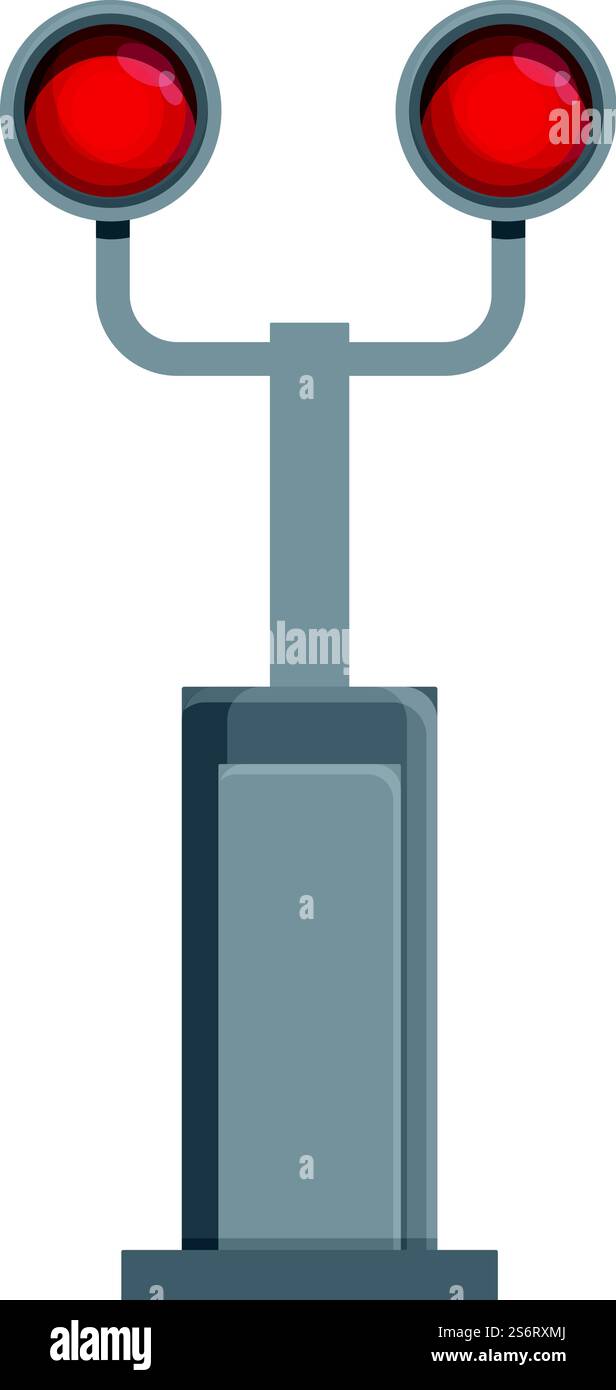 Railway signal icon cartoon vector. Train rail. Road traffic. Railway ...