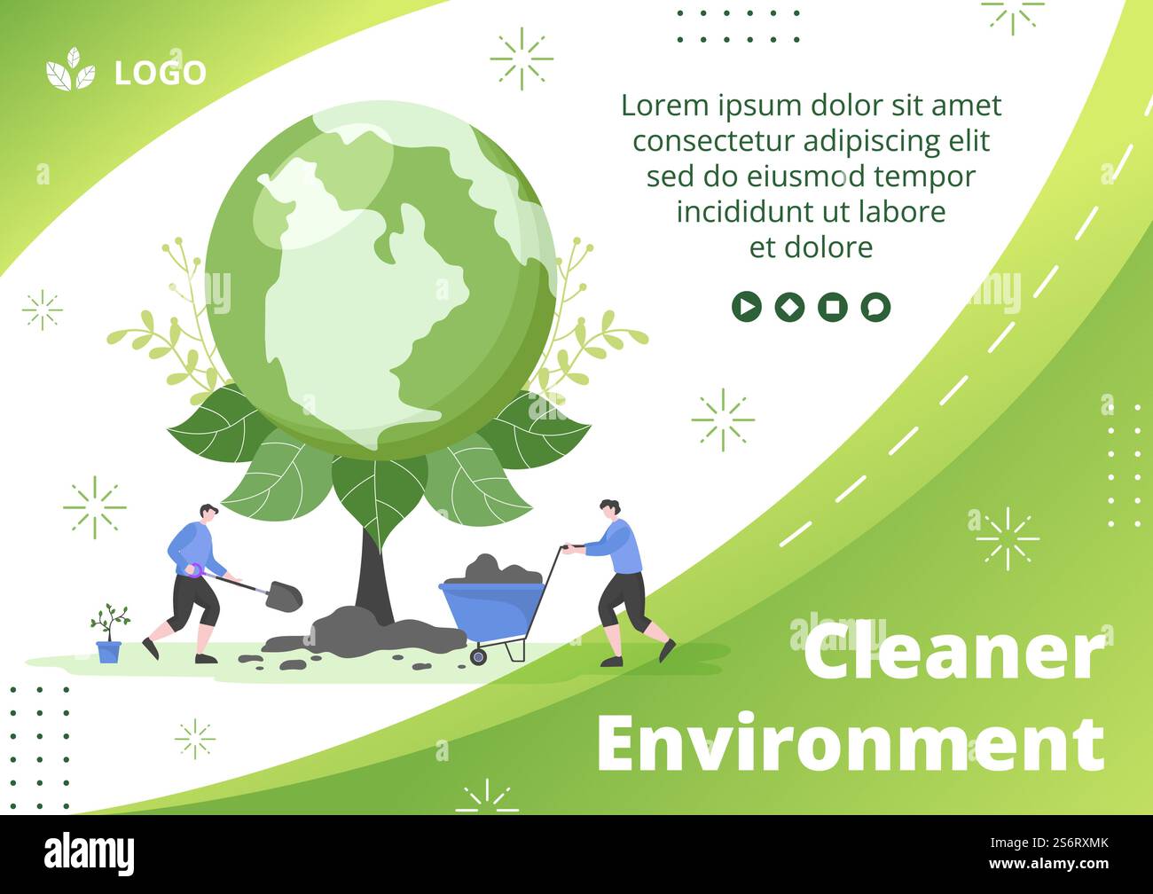Save Planet Earth Brochure Template Flat Design Environment With Eco ...