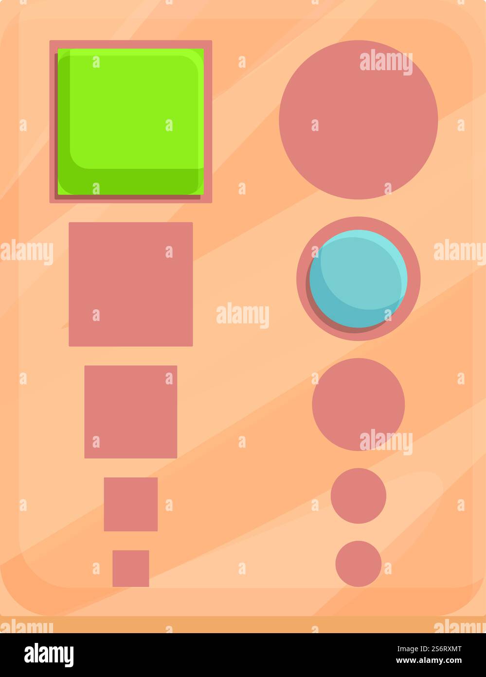 Montessori square circle icon cartoon vector. Wood toy. School math ...