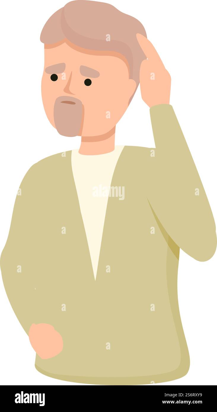 Boss loss memory icon cartoon vector. Alzheimer positive. Care dementia ...