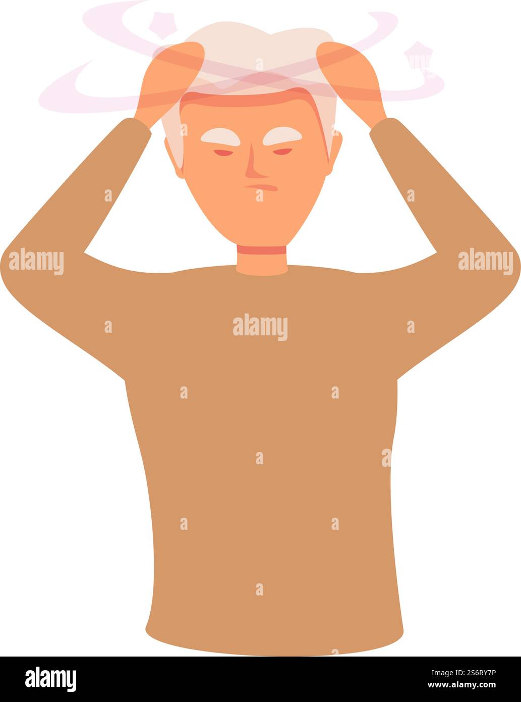 Man sick icon cartoon vector. Brain pain. Dizzy woman. Man sick icon ...