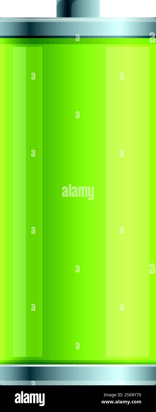 Battery energy icon cartoon vector. Charge level. Load green. Battery ...