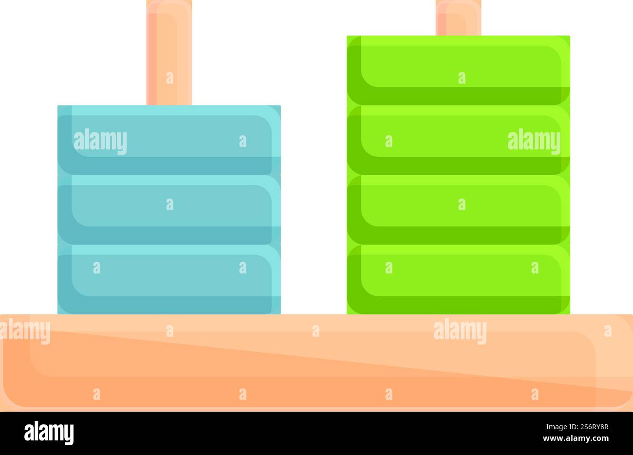 Montessori tower toy icon cartoon vector. Wood school. Kids math ...