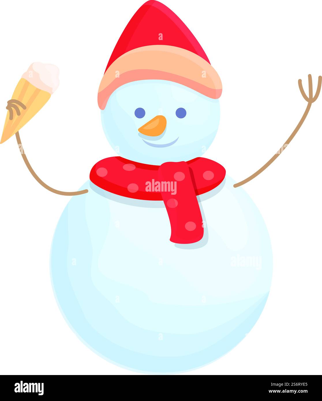 Snowman ice cream icon cartoon vector. Snow man. Winter scarf. Snowman ...