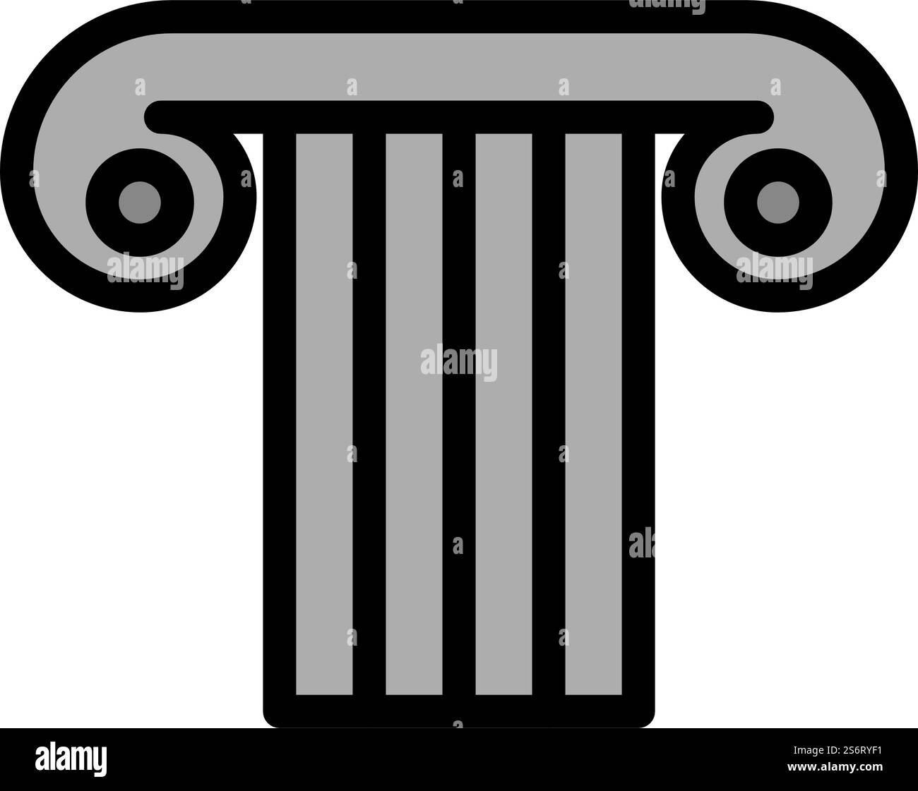 Antique Column Icon. Editable Bold Outline With Color Fill Design ...