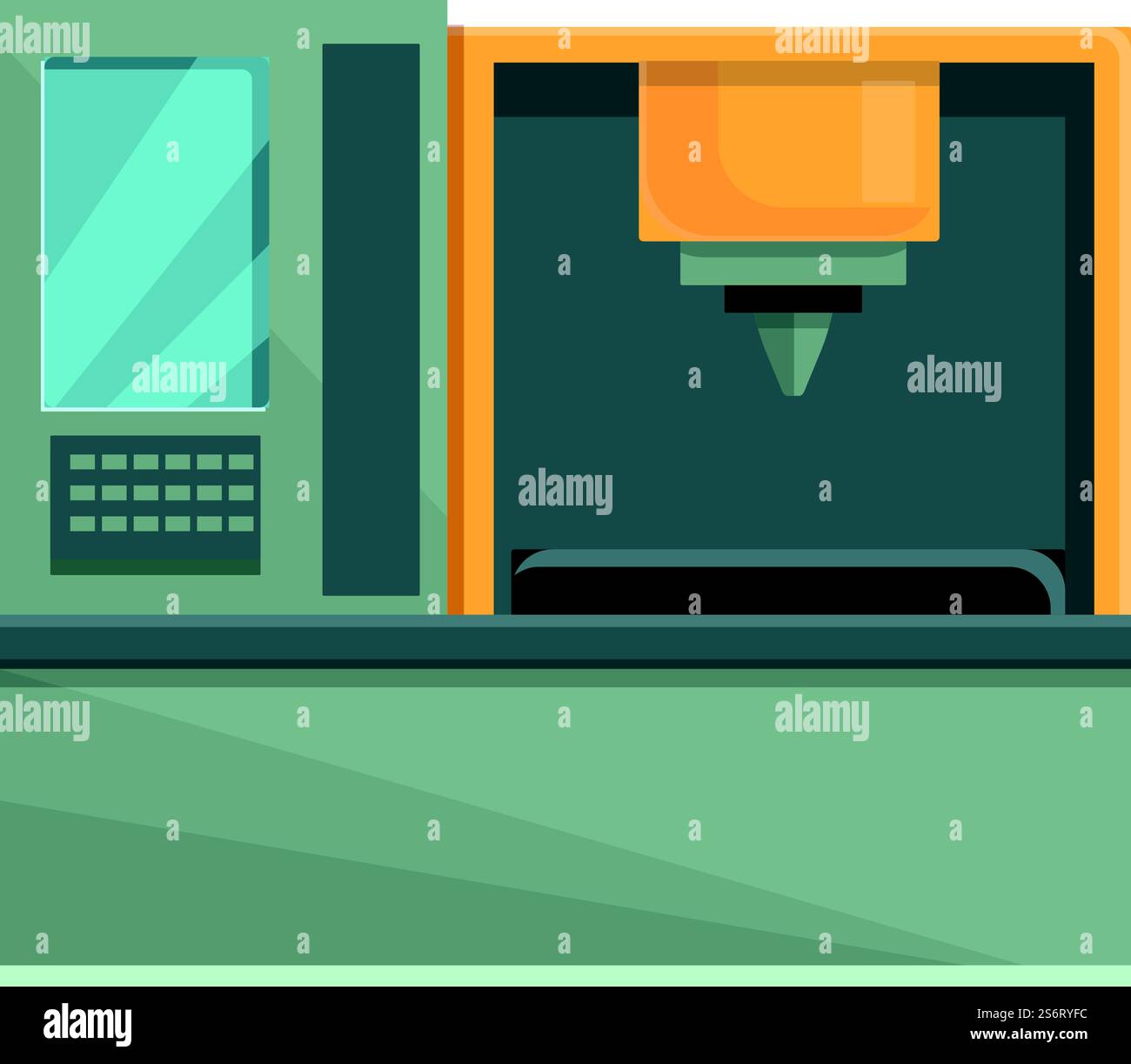 Cnc equipment icon cartoon vector. Machine factory. Industry lather ...