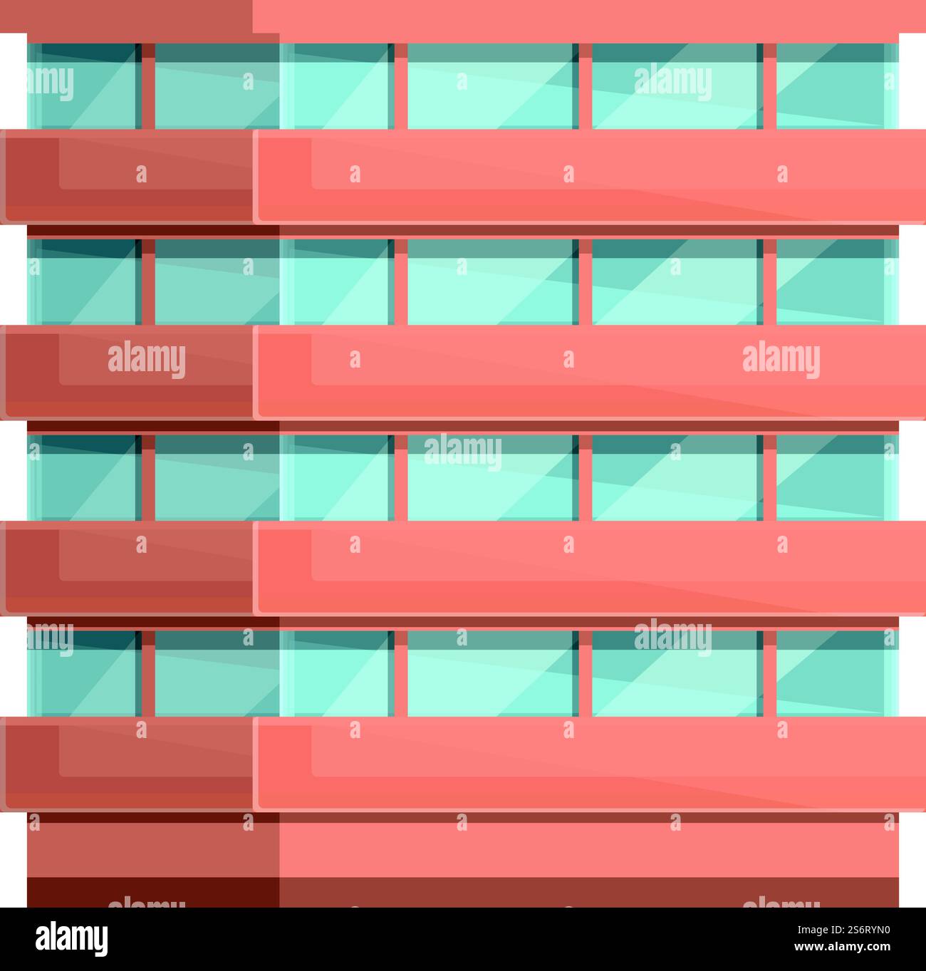 Multistore elevation icon cartoon vector. Office building. Residential ...