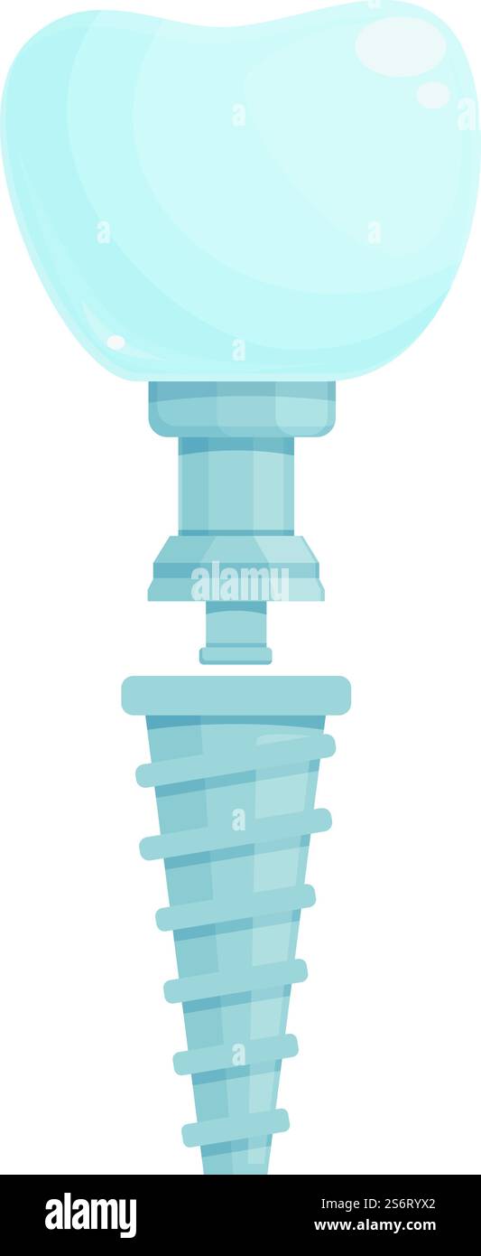 Dent implant icon cartoon vector. Oral crown. Dentist bone. Dent ...