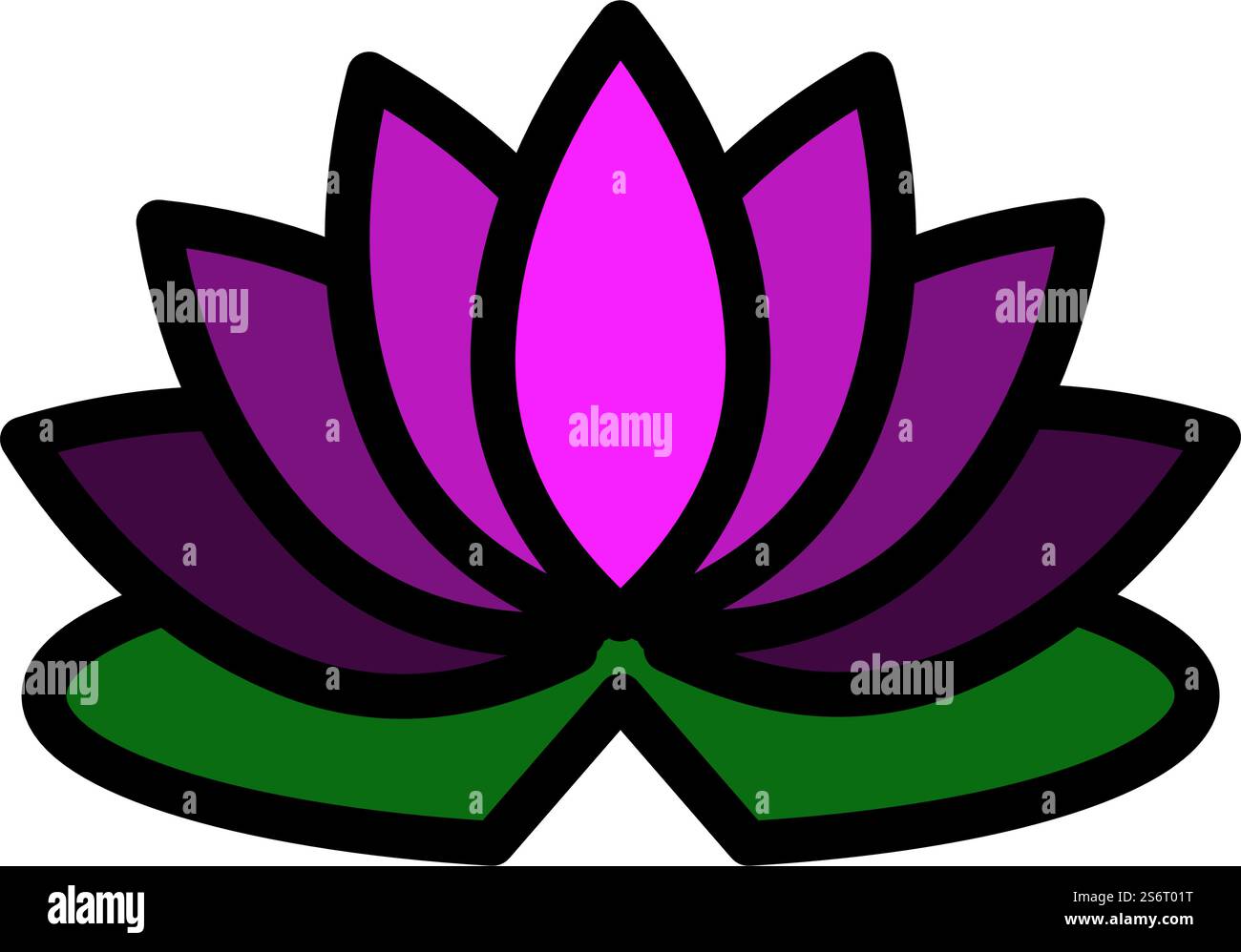Lotus Flower Icon. Editable Bold Outline With Color Fill Design. Vector ...