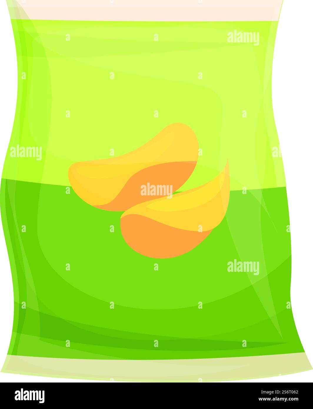 Chips with herbs icon cartoon vector. Green pack. Cream nacho. Chips ...