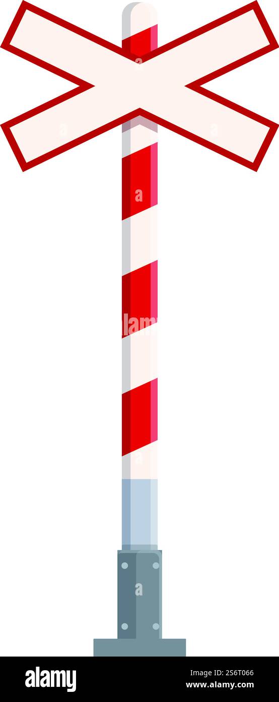 Rail road traffic icon cartoon vector. Signal barrier. Crossing stop ...