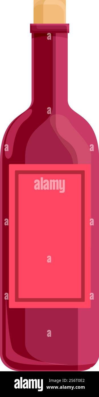 Red wine bottle icon cartoon vector. Aperitif party. Alcohol drink. Red ...