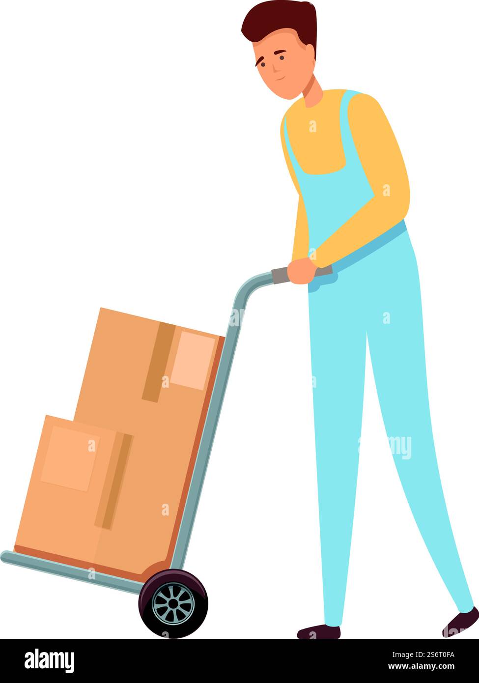 Take box cart icon cartoon vector. House move. Service furniture. Take ...