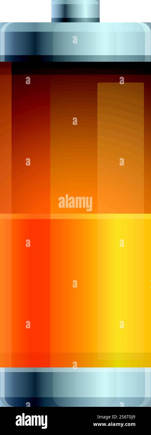 Half battery energy icon cartoon vector. Charger level. Mobile power ...