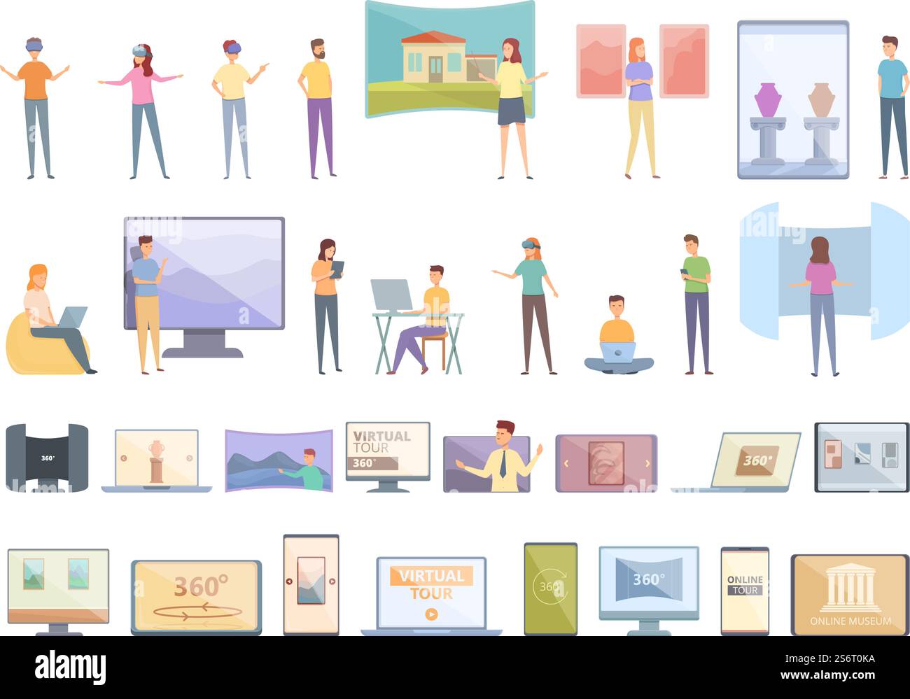 Virtual tour icon cartoon vector. Video arrow. App design. Virtual tour ...