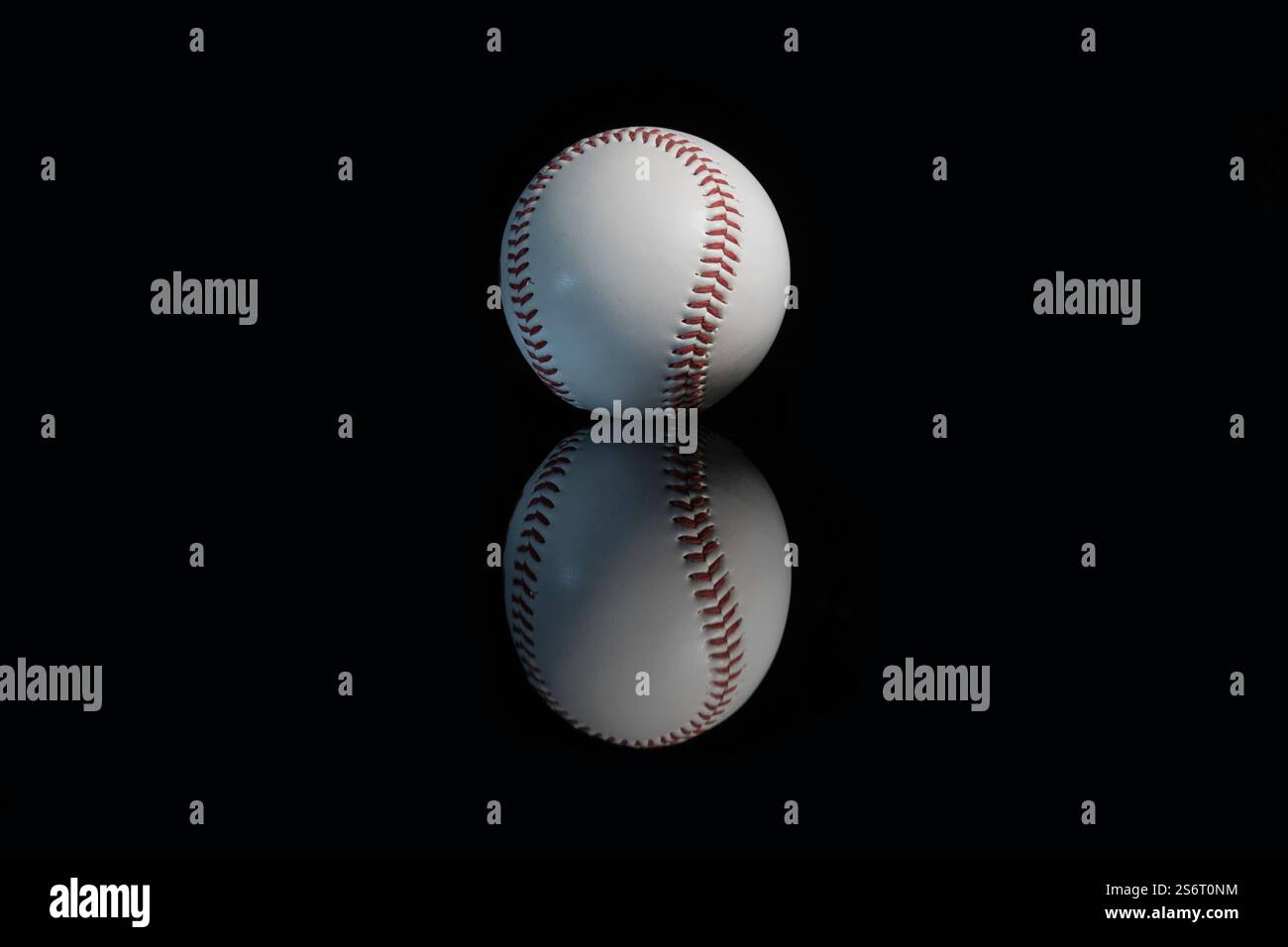 Baseball on Reflective Black Background with Elegant Minimalist Design ...