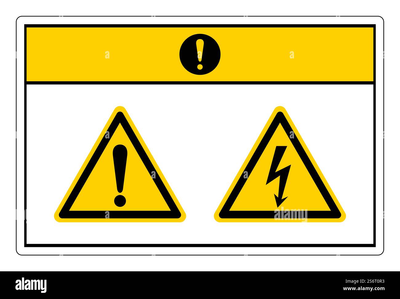 Caution Electric Shock Hazard Symbol Sign On White Background Stock ...
