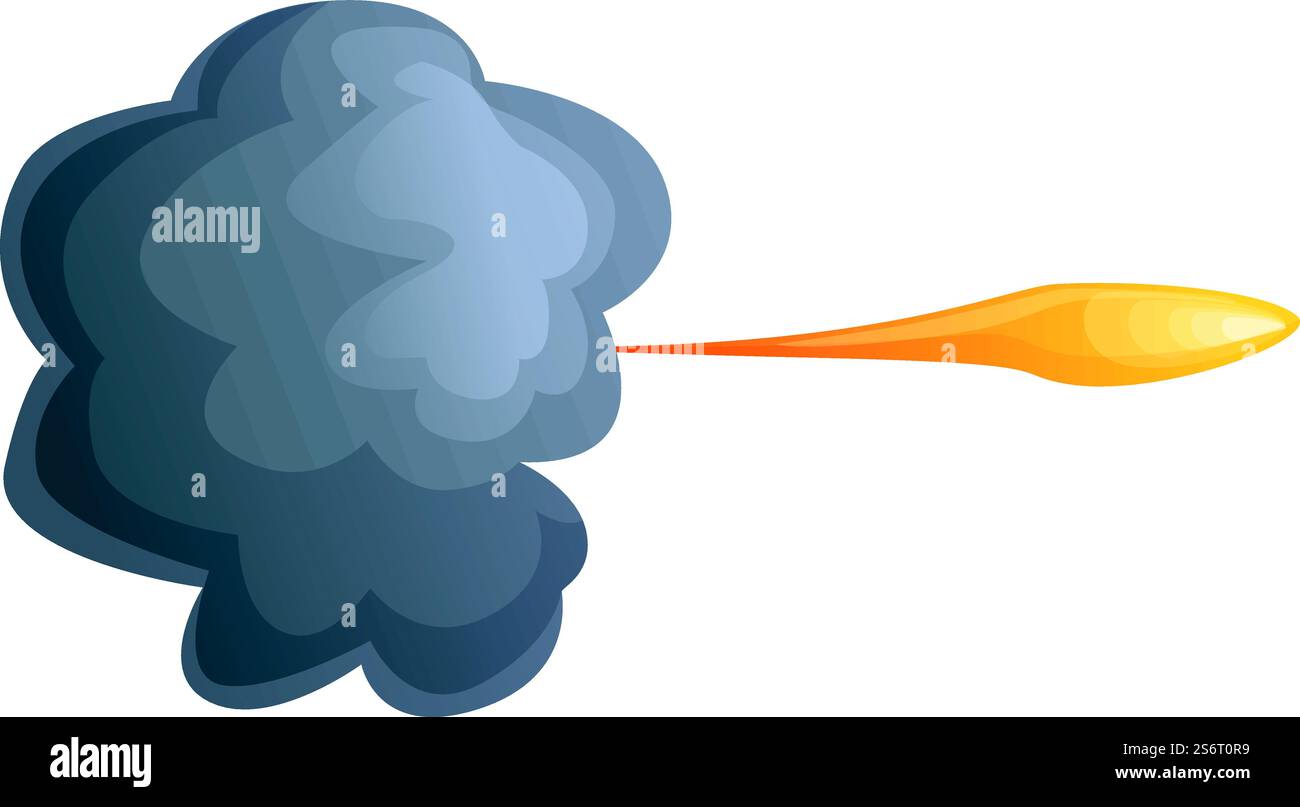 Gun flash smoke icon cartoon vector. Shot effect. Fire weapon. Gun ...