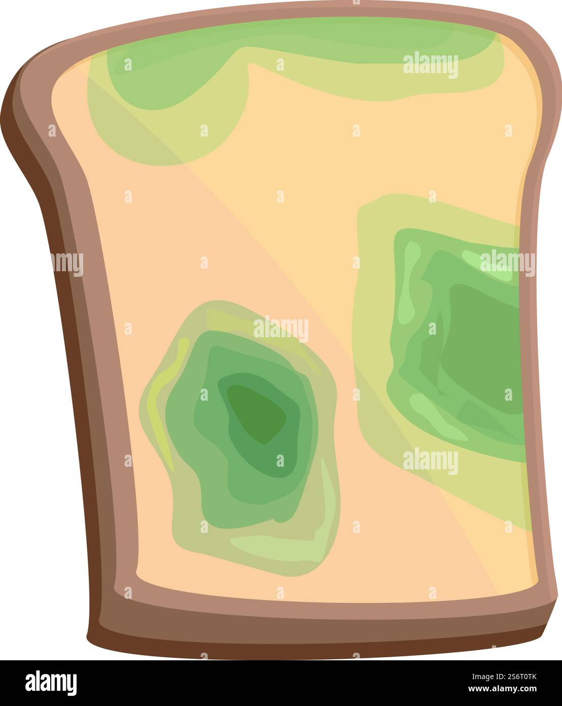 Contaminated bread toast icon cartoon vector. Food bacteria. VIrus ...
