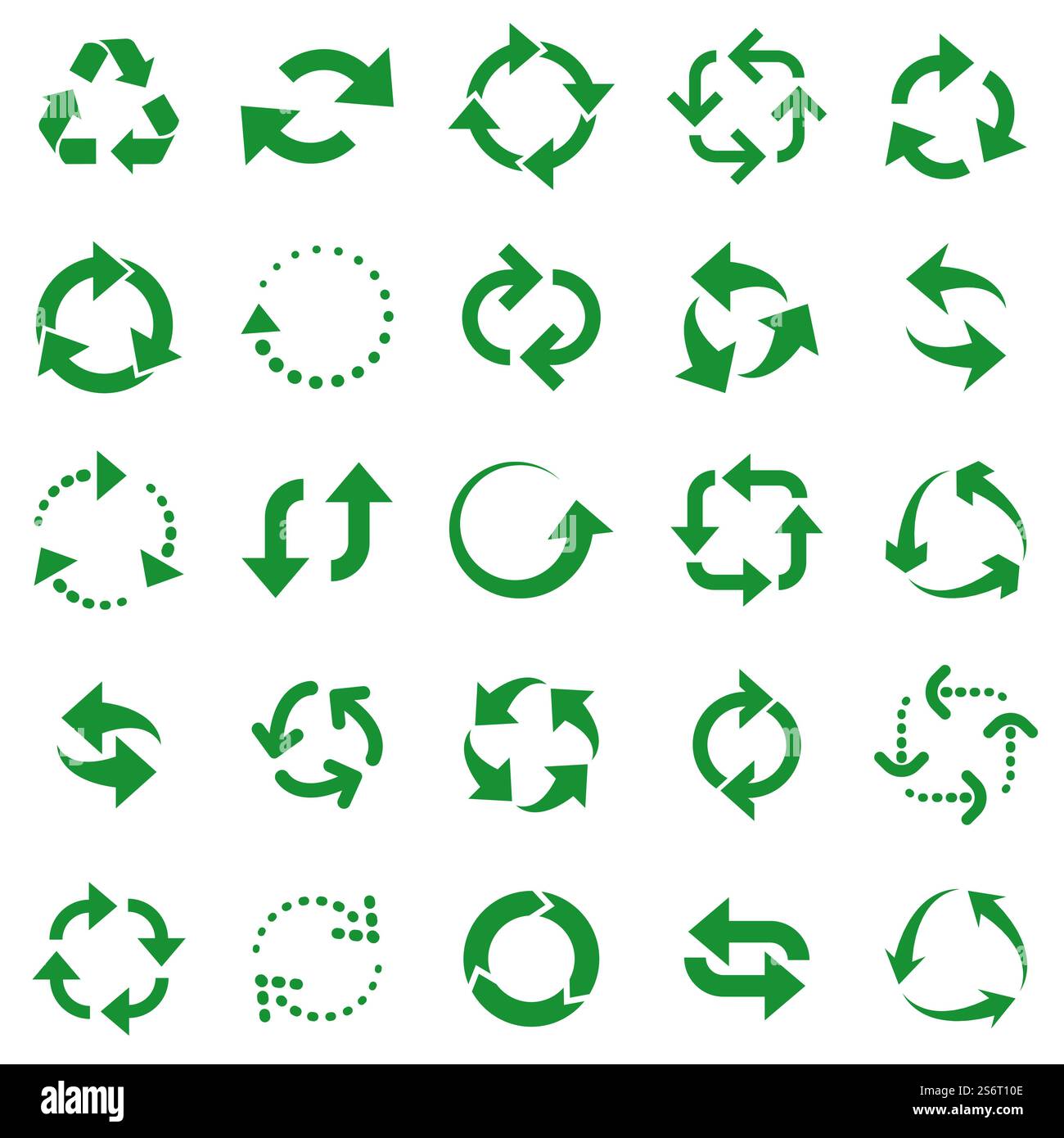 Reusable arrows. Green recycle arrow, recycling life cycle. Organic ...