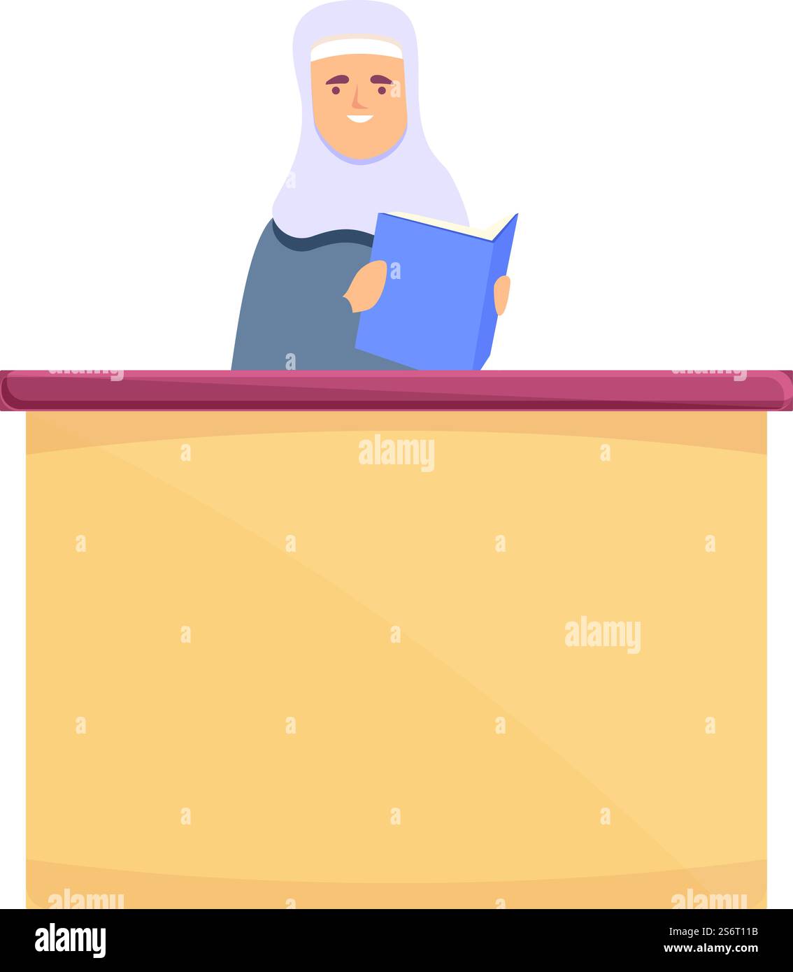 Smiling arab teacher icon cartoon vector. Muslim school. Student ...