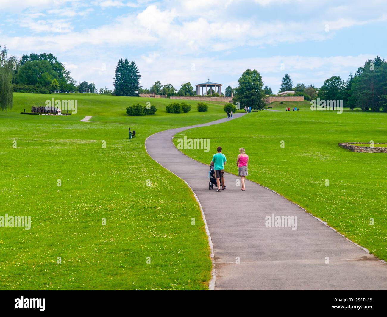 Green park in a place of former village Lidice completely destroyed by ...
