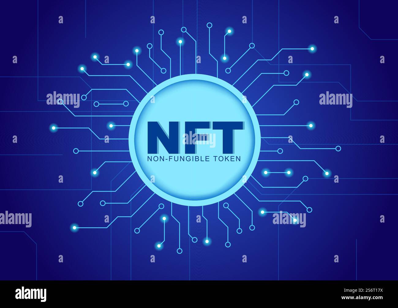 NFT Non Fungible Token Crypto Art of Converting Into Digital Network ...