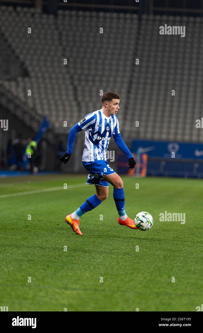 in action during the French Ligue 2 Football Championship game between ...
