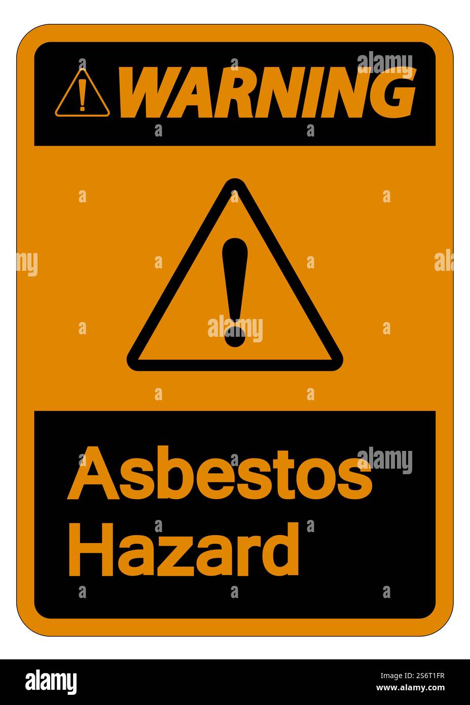 Warning Asbestos Hazard Symbol Sign On White Background Stock Vector ...
