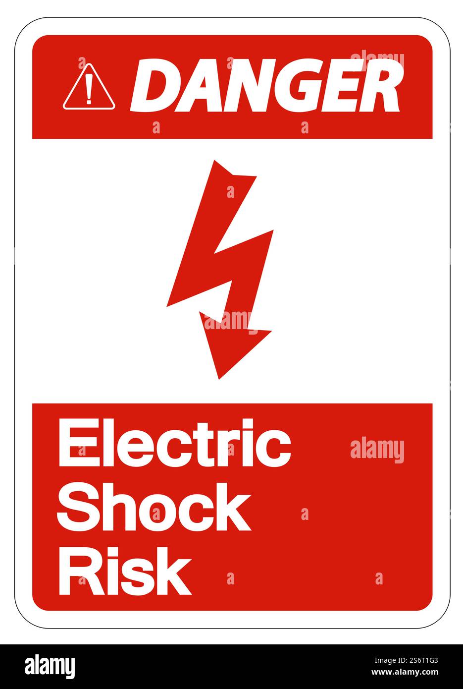 Danger Electric Shock Risk Symbol Sign On White Background Stock Vector ...