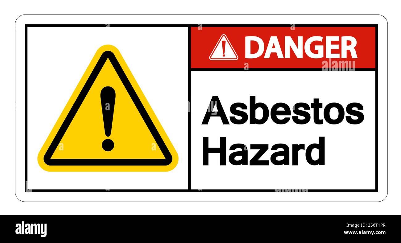 Danger Asbestos Hazard Symbol Sign On White Background Stock Vector ...