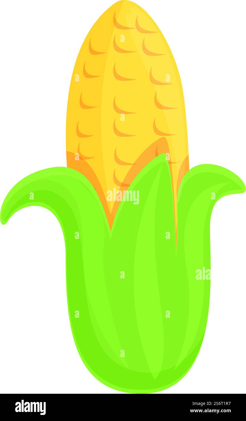 Corn icon cartoon vector. Sweet grain. Green leaf. Corn icon cartoon ...