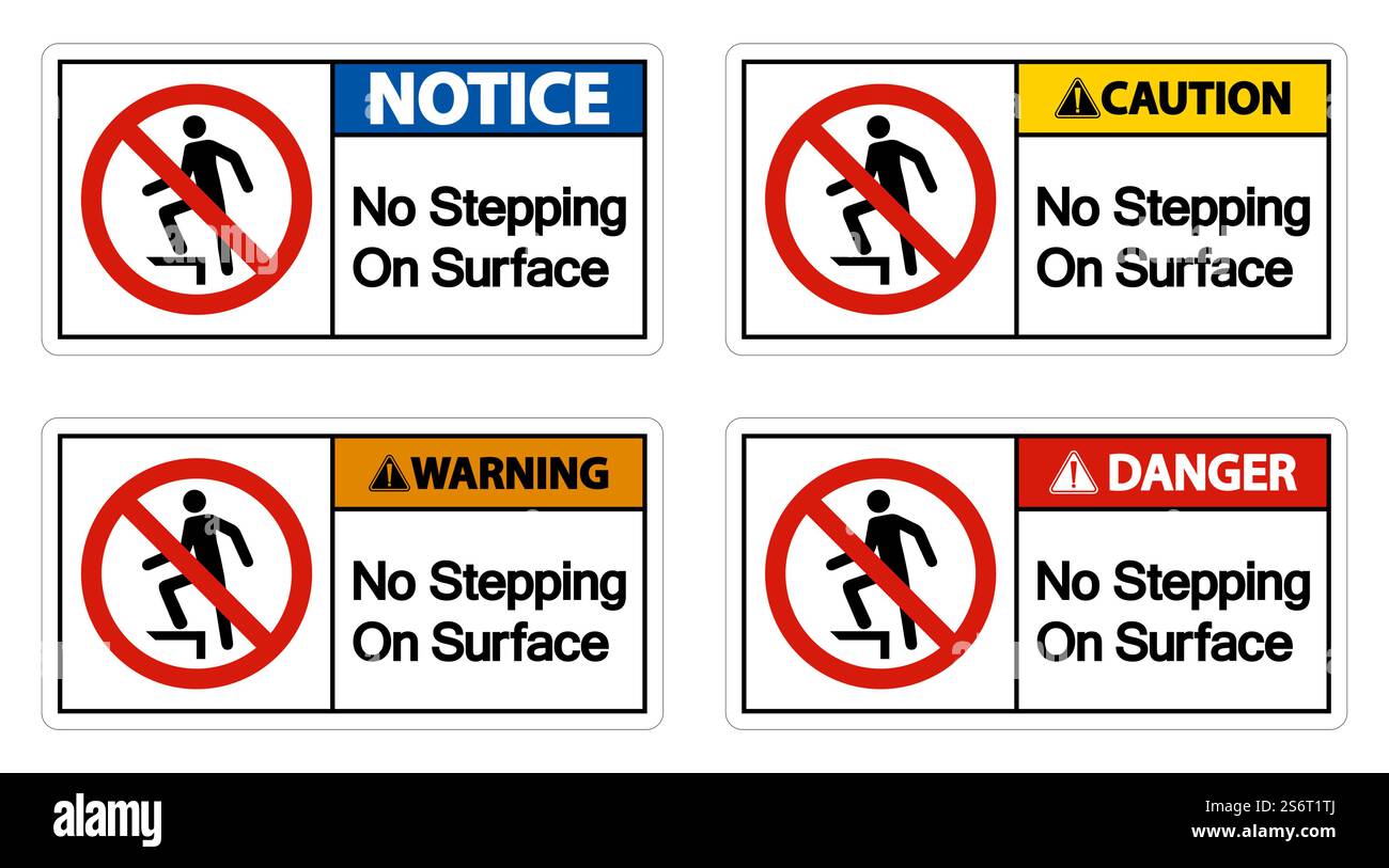 Warning No Stepping On Surface Symbol Sign Stock Vector Image & Art - Alamy