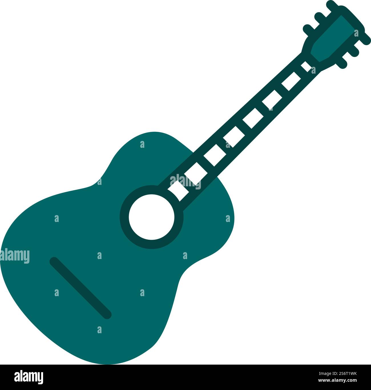 Acoustic Guitar Icon. Editable Bold Outline With Color Fill Design ...