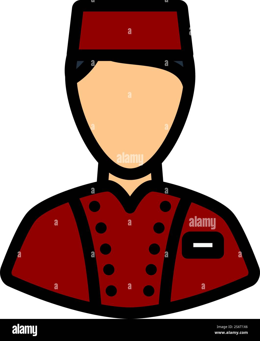 Hotel Boy Icon. Editable Bold Outline With Color Fill Design. Vector ...