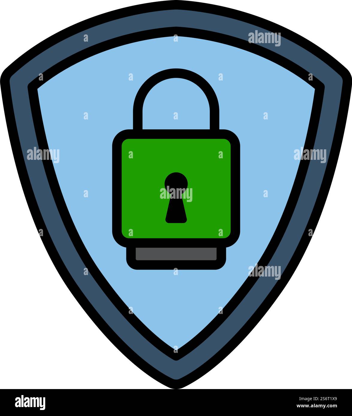 Data Security Icon. Bold outline design with editable stroke width ...