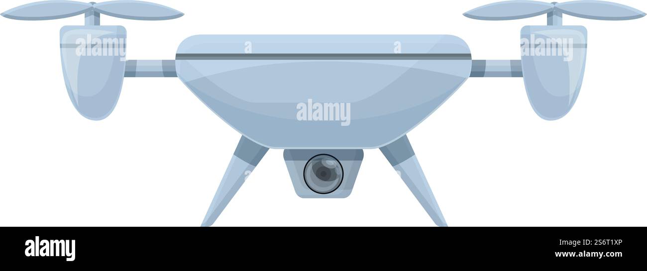 Run drone icon cartoon vector. Camera control. Video air. Run drone ...