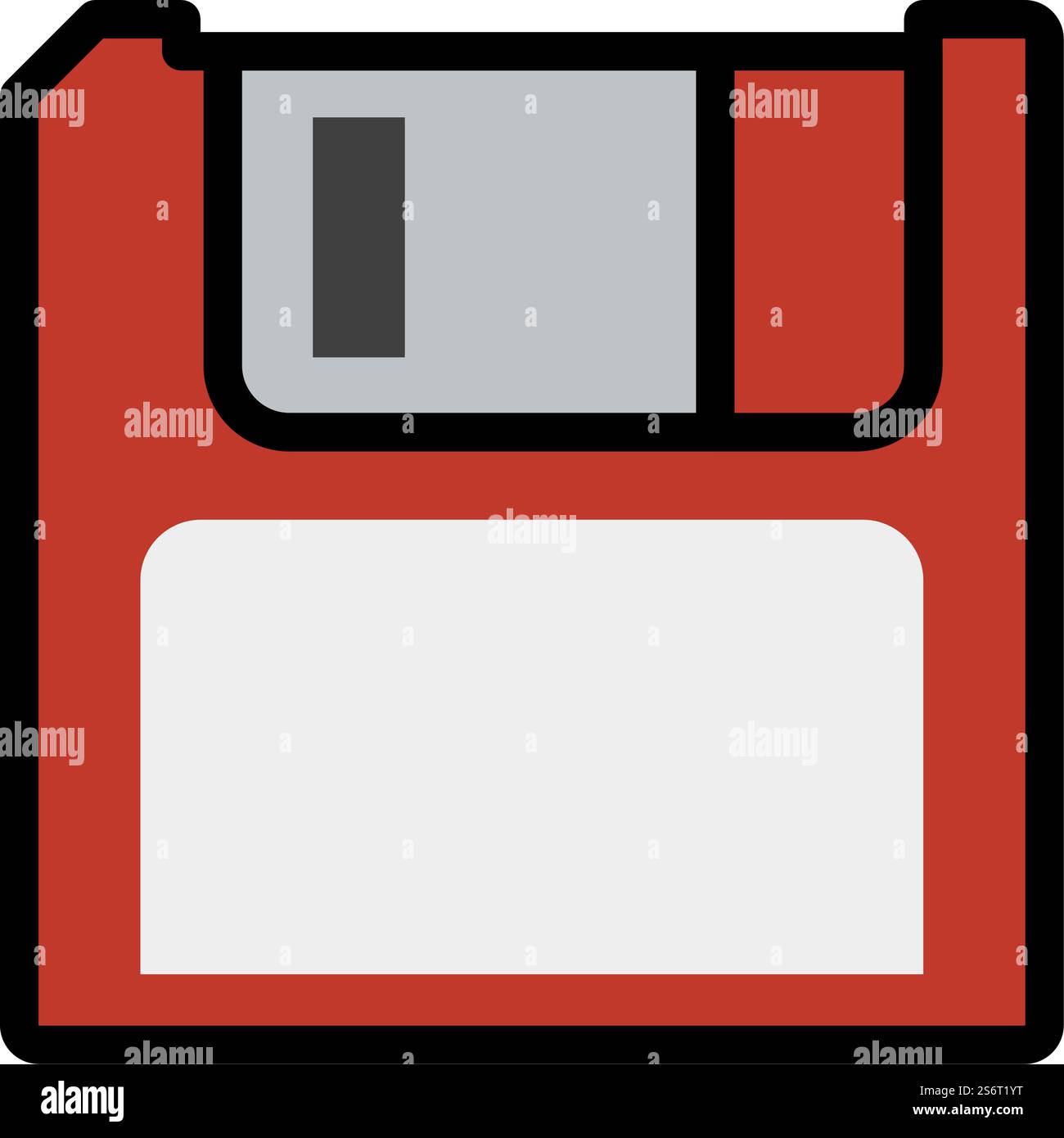 Floppy Icon. Editable Bold Outline With Color Fill Design. Vector ...