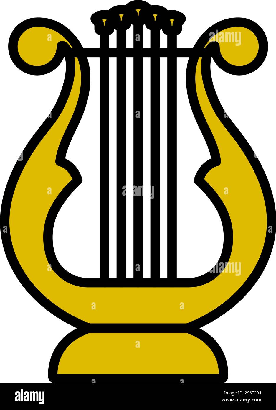 Lyre Icon. Editable Bold Outline With Color Fill Design. Vector ...