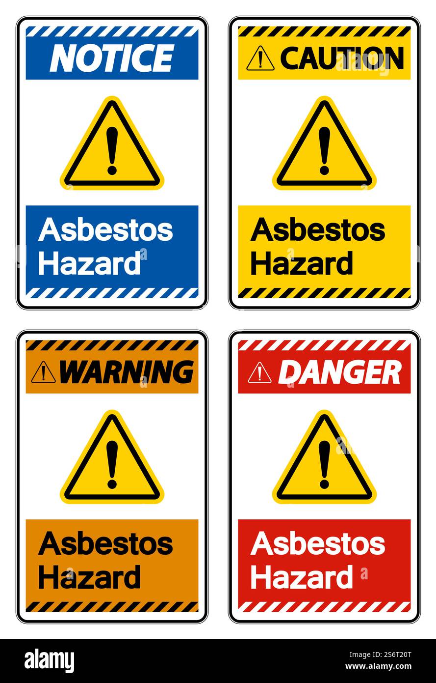 Caution Asbestos Hazard Symbol Sign On White Background Stock Vector ...