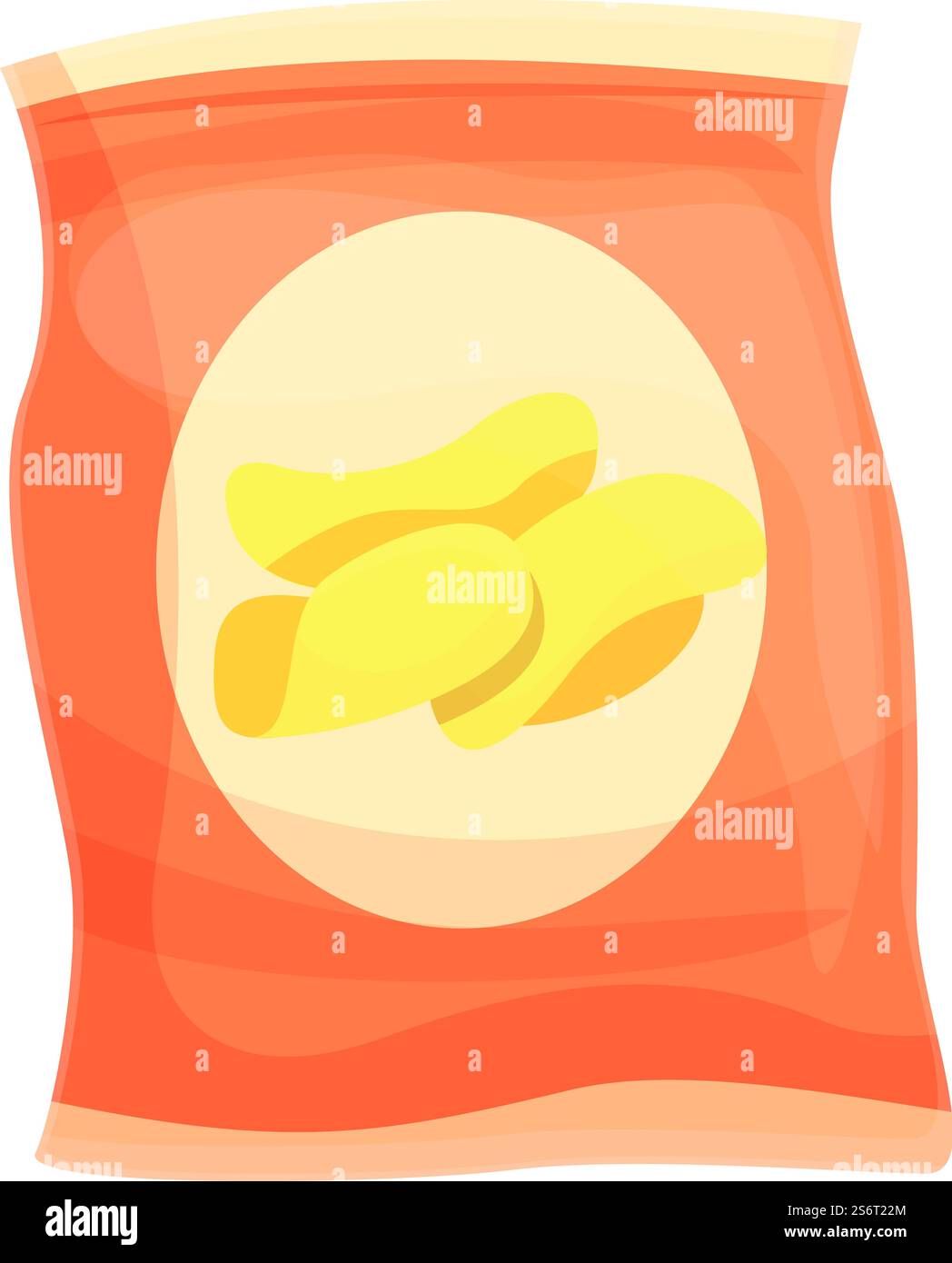Chips with paprika icon cartoon vector. Packet with potato. Spicy ...