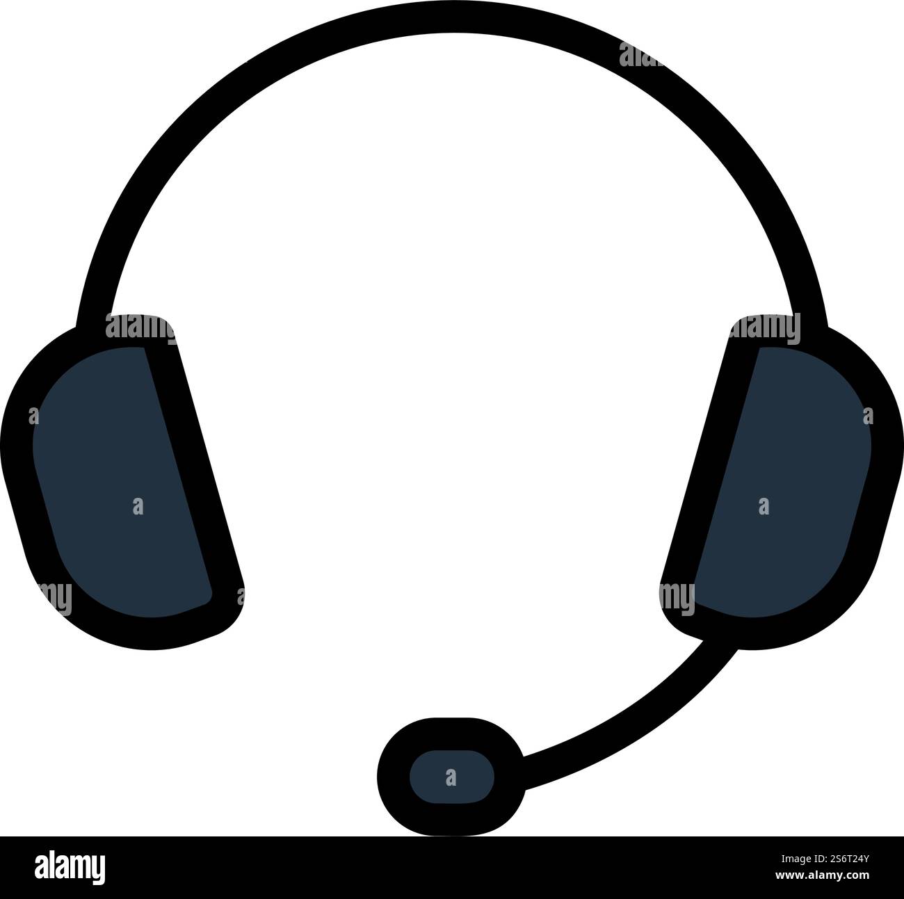 Headset Icon. Editable Bold Outline With Color Fill Design. Vector ...