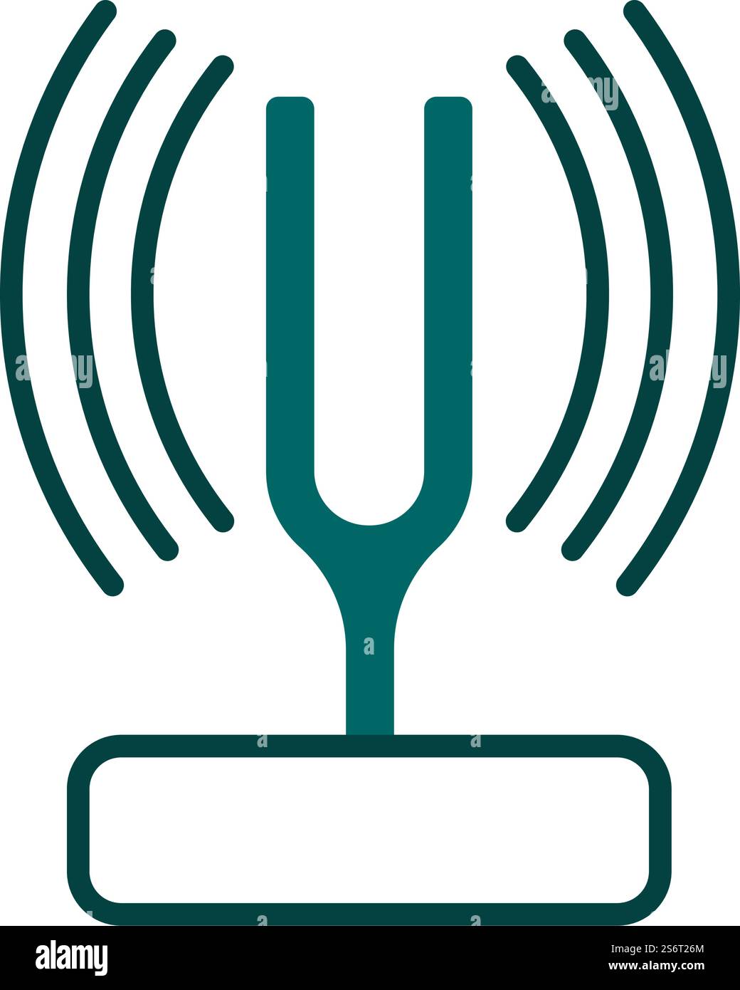 Tuning Fork Icon. Editable Bold Outline With Color Fill Design. Vector ...