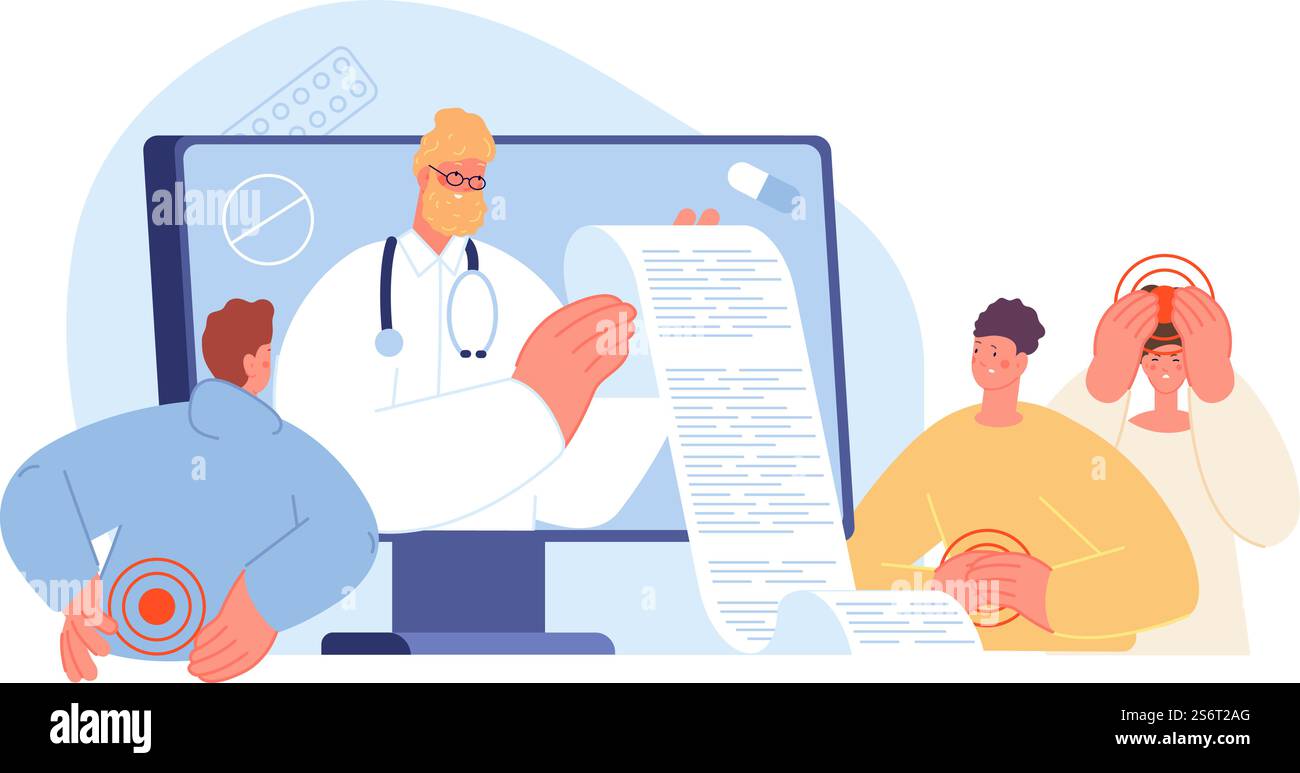 Medical rx concept. Healthcare, doctor prescription for patients with ...