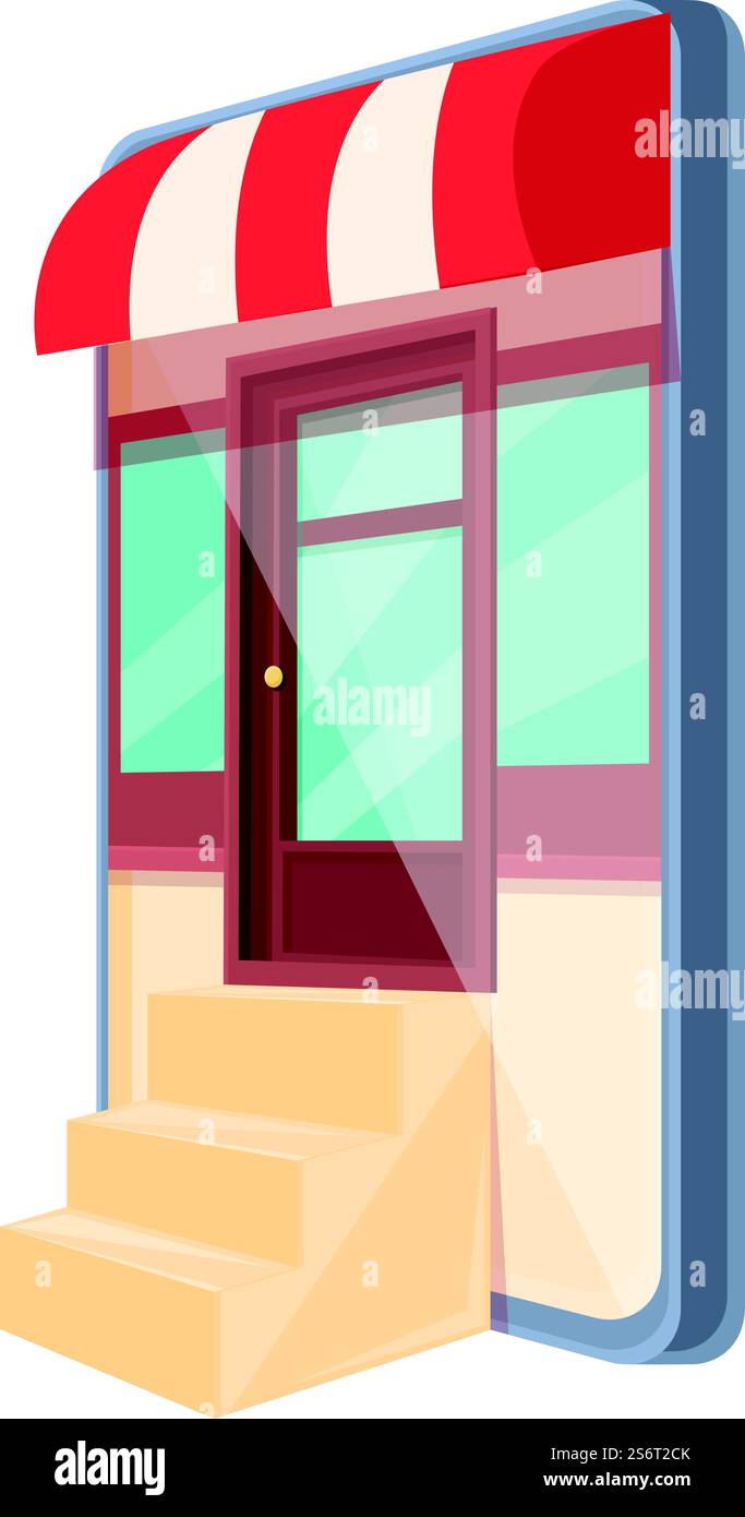 Commerce online store icon cartoon vector. Shop sale. Card digital ...