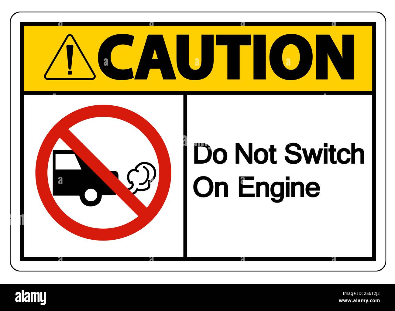 Caution Do Not Switch On Engine Sign On White Background Stock Vector ...