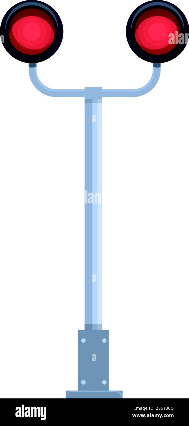 Railway traffic light icon cartoon vector. Train railroad. Road signal ...